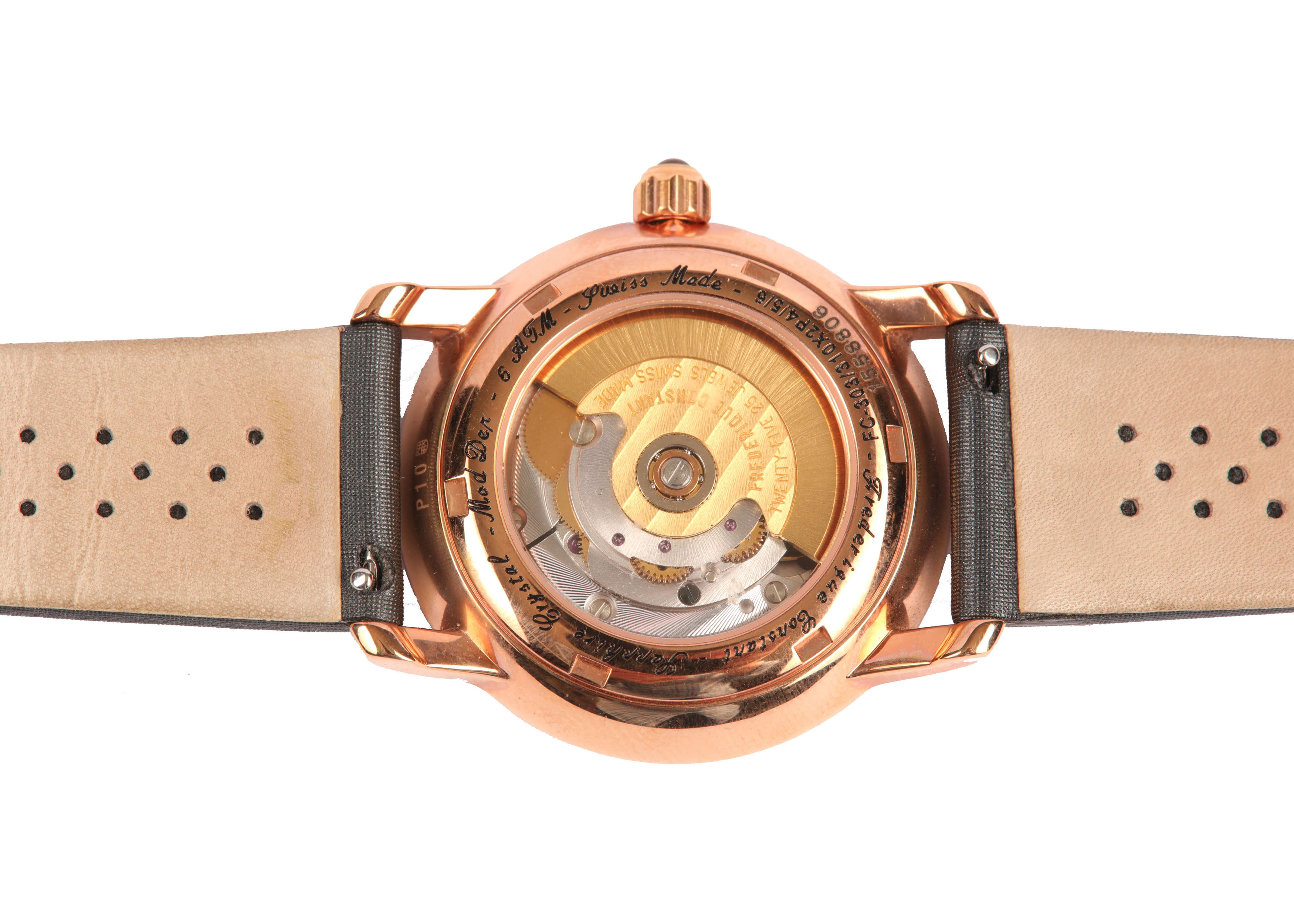 Lot 332 - FREDERIQUE CONSTANT. A LADIES GOLD PLATED