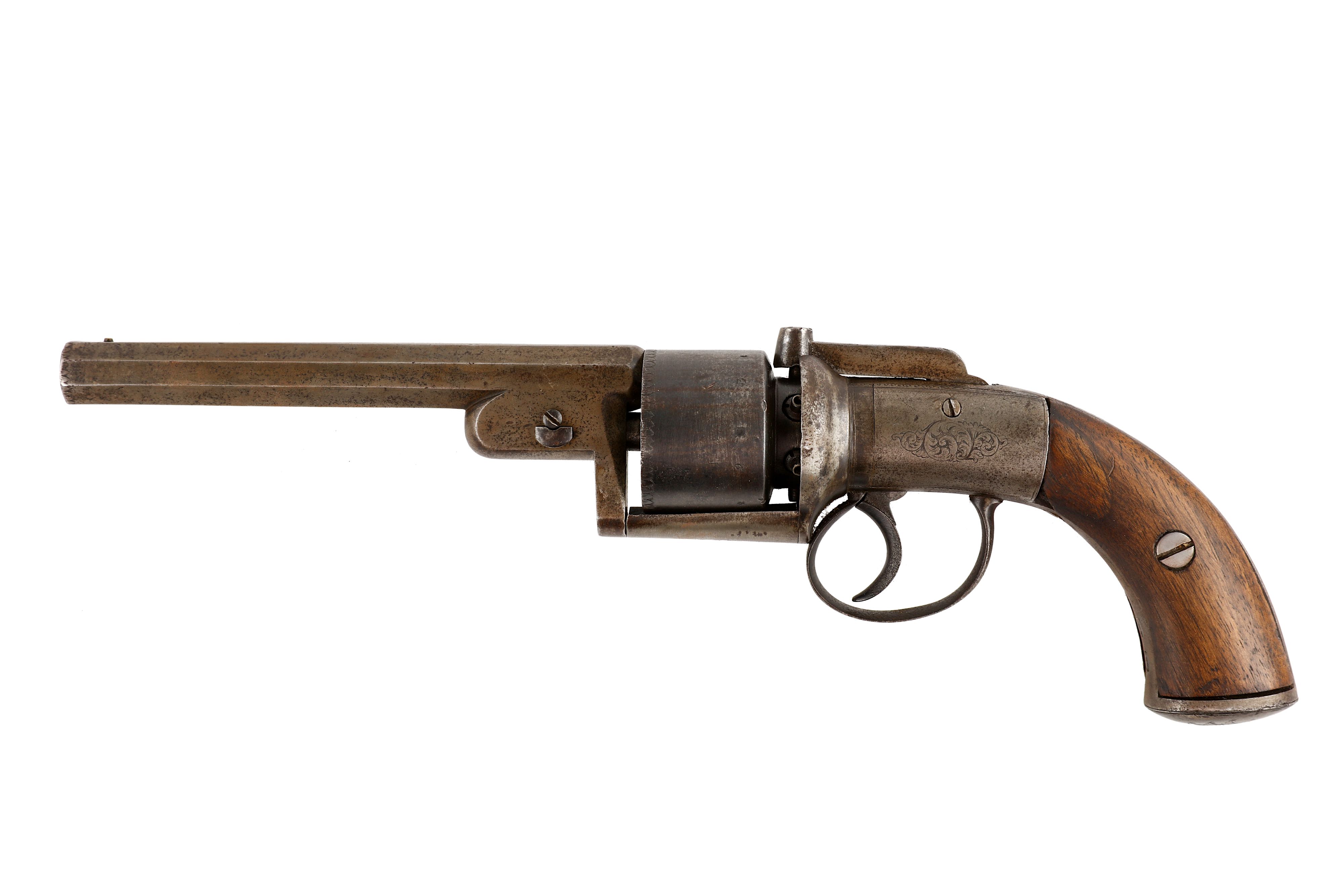 Lot 169 - An English 6 shot transitional-revolver