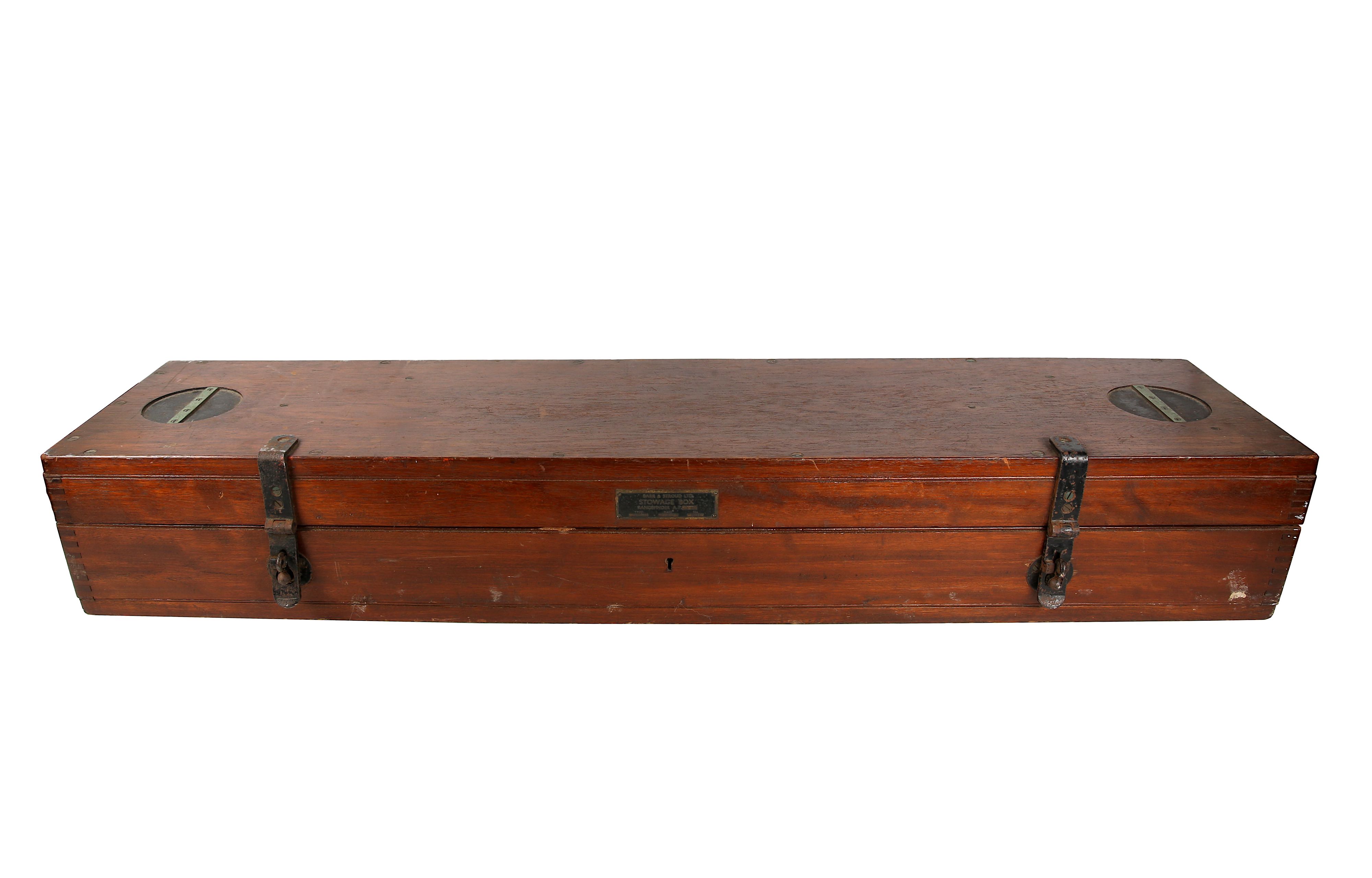 Lot 3 - Heavy mahogany stowage box for a Royal Navy