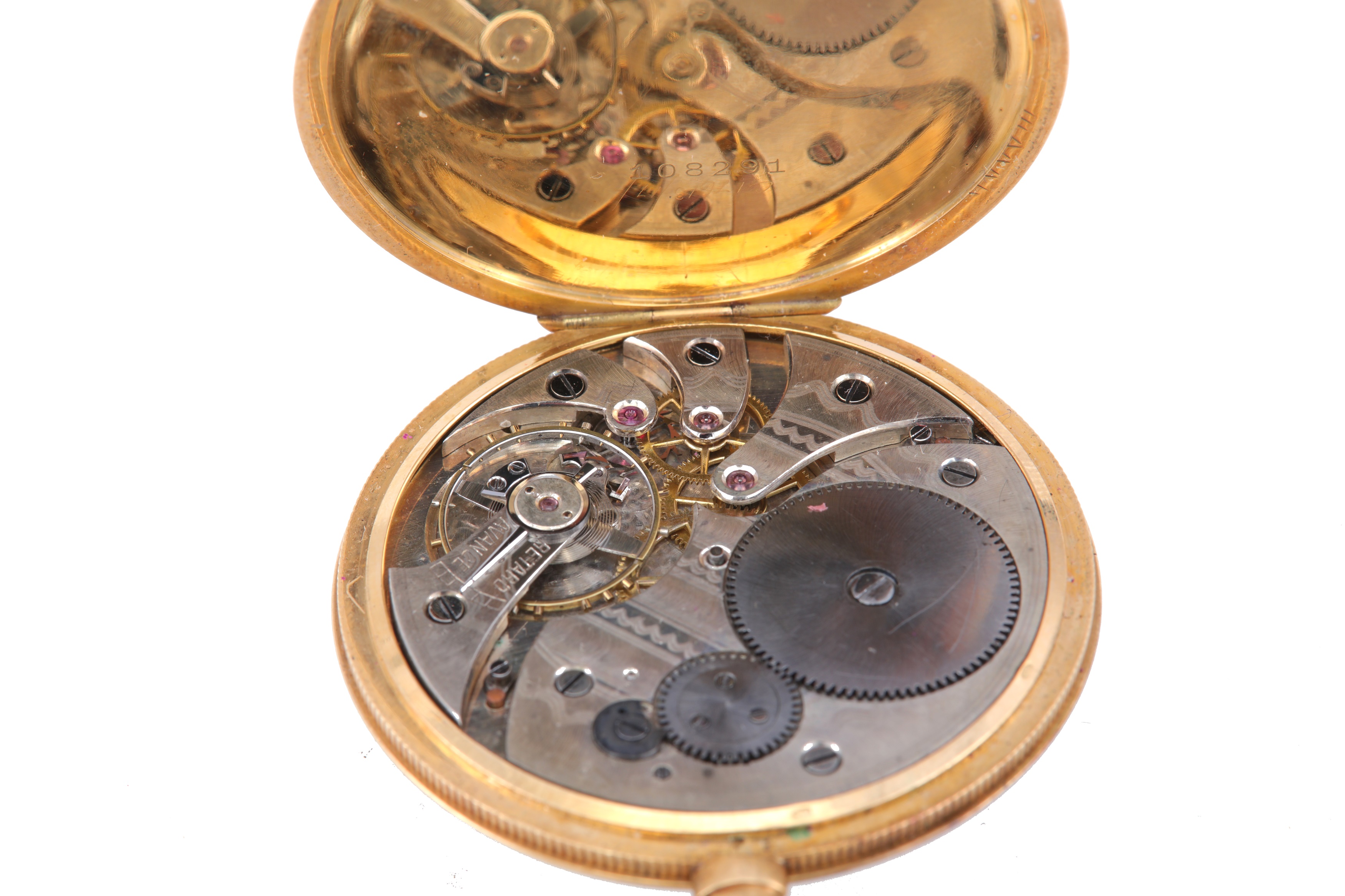 Lot 302 - AN 18K GOLD POCKET WATCH. Case number:
