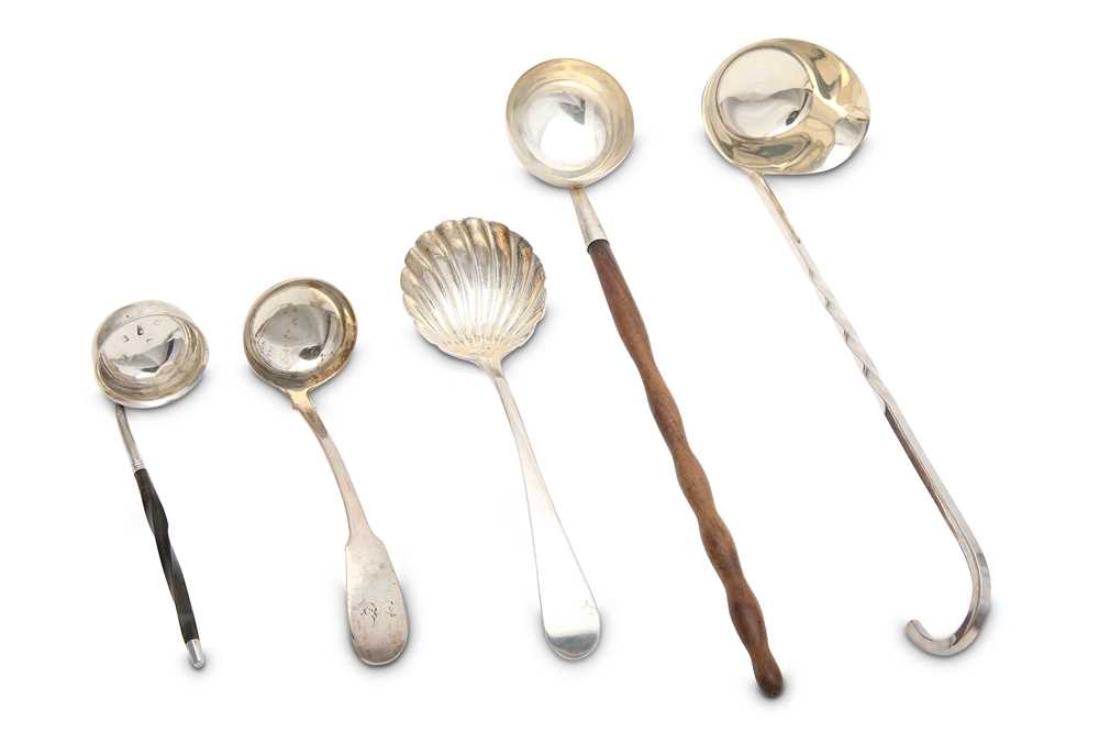 Lot 334 - A mixed group of sterling silver ladles,
