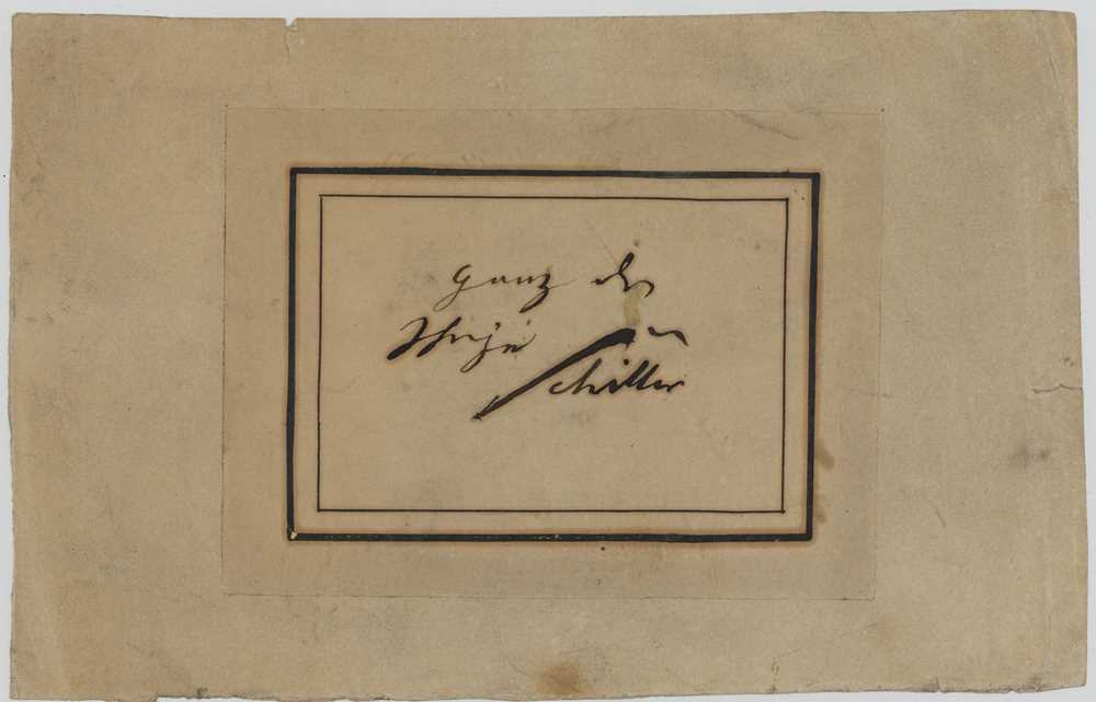 Lot 137 - Schiller (Friedrich) Ink signature on card,