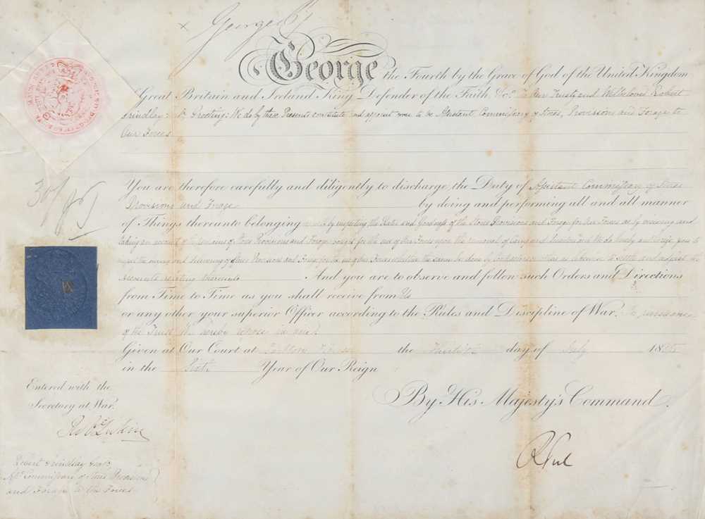 Lot 235 - George IV, King of England Royal document on