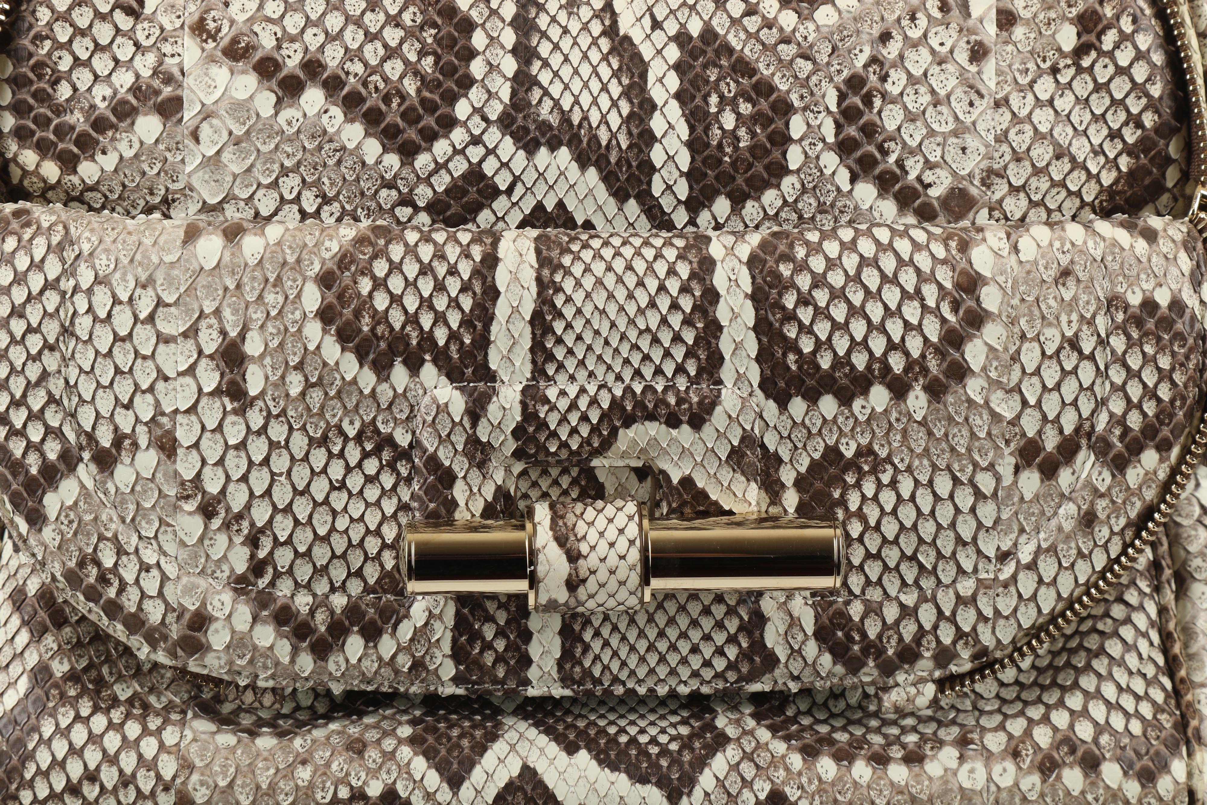 Lot 192 - Jimmy Choo Justine Python Skin Handbag,