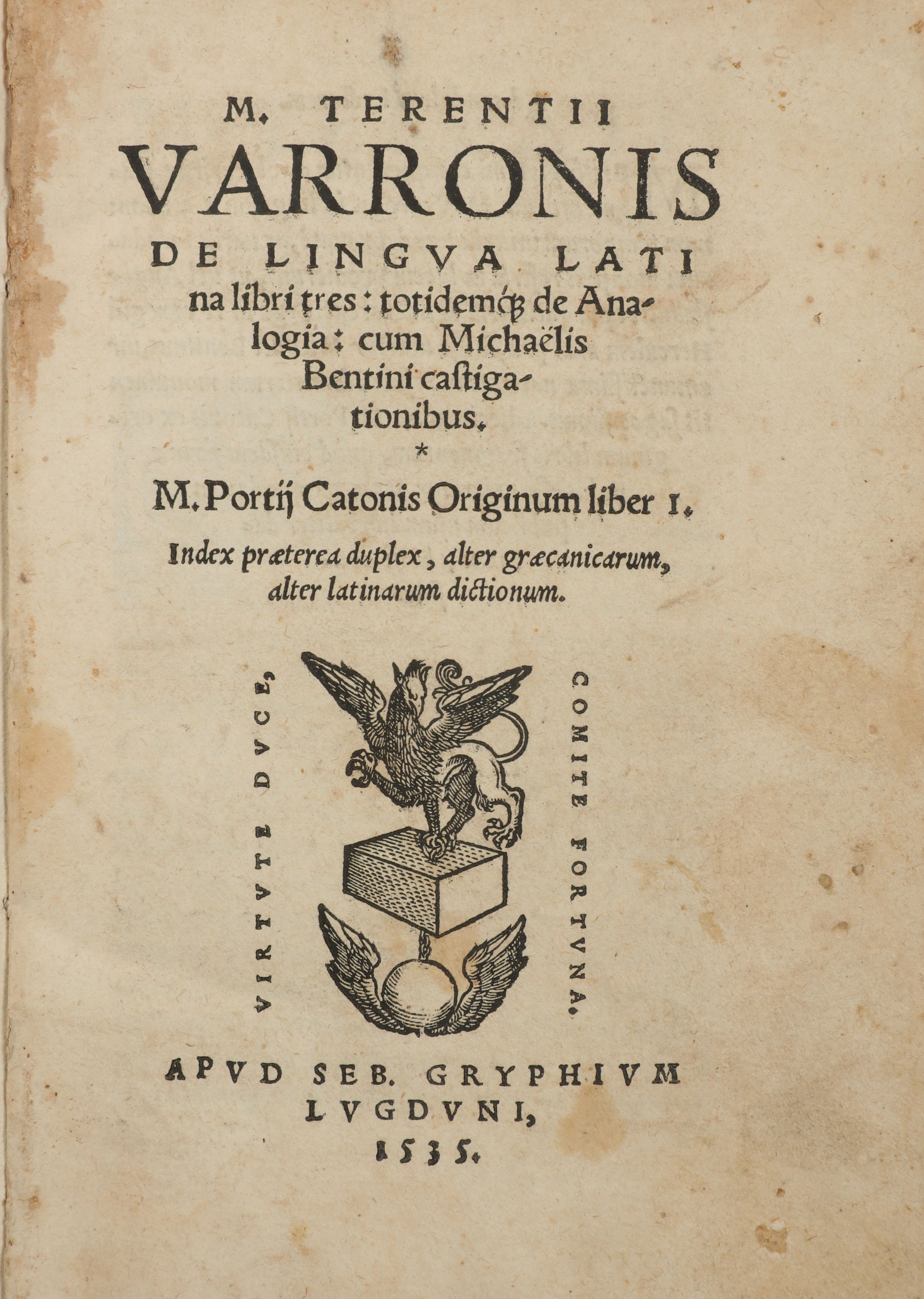Lot 59 - Varro (Marcus Terentius) De lingua Latina
