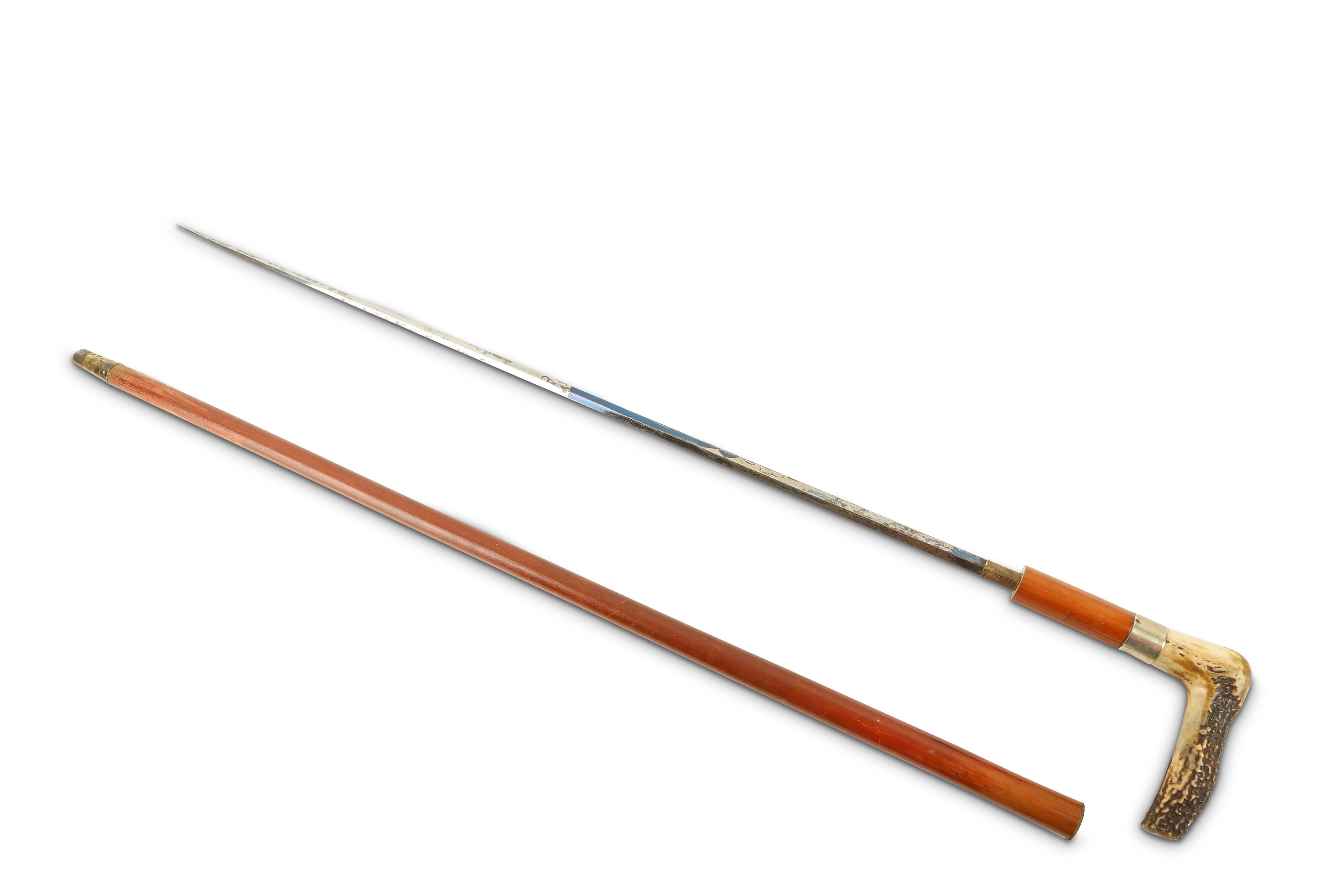 Lot 46 - A Victorian or possibly earlier sword stick,