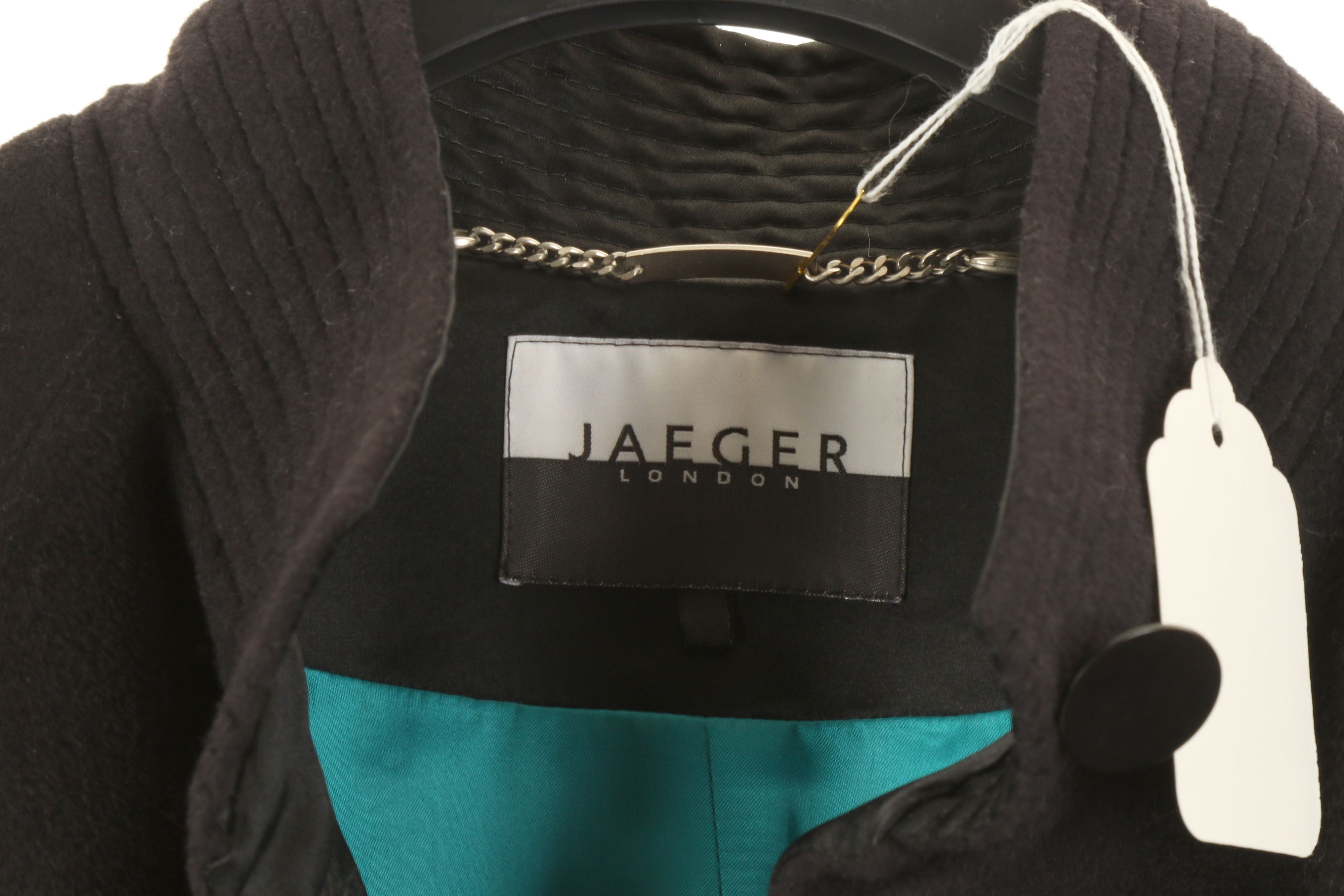Lot 509 - Jaeger Black Wool Coat, early 2000s, Virgin