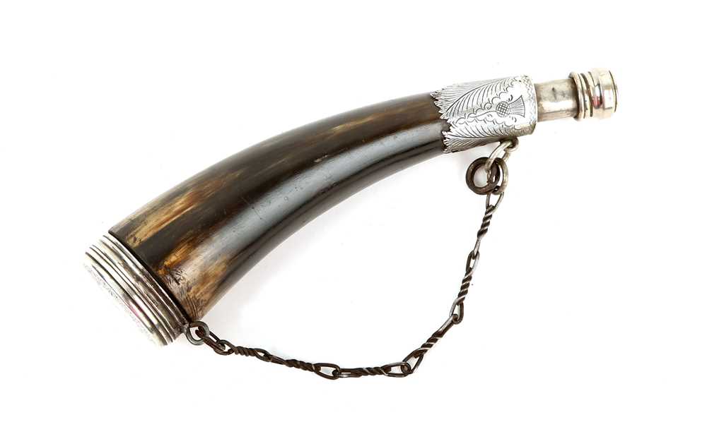 Lot 164 - An 18th century Scottish powder flask, with