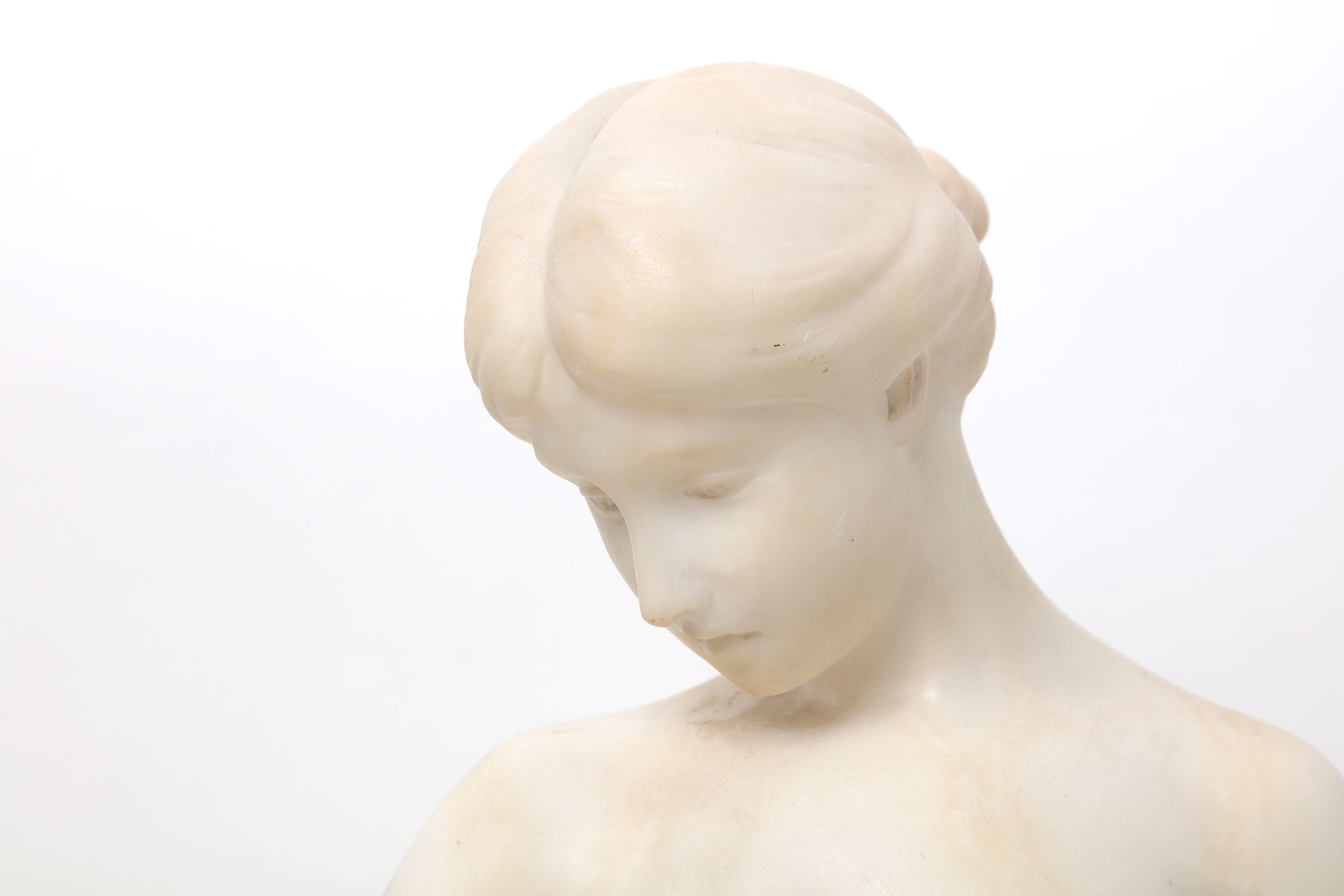 Lot 18 - ERNST SEGER, AN ALABASTER AND BRONZE FIGURE