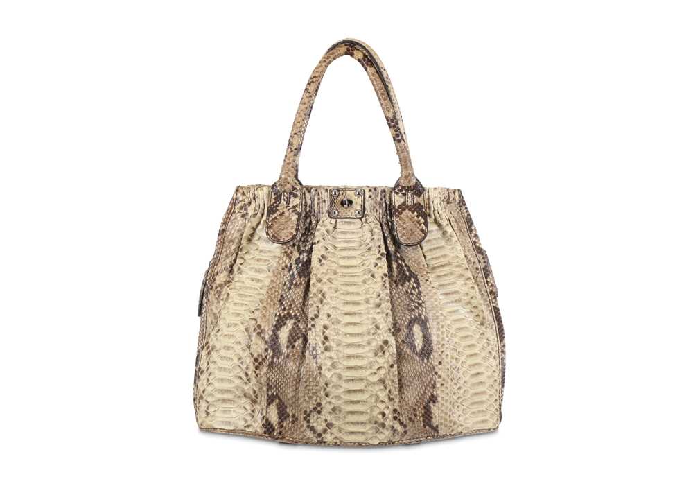 Lot 191 - Zagliani Puffy Python Tote, in shades of