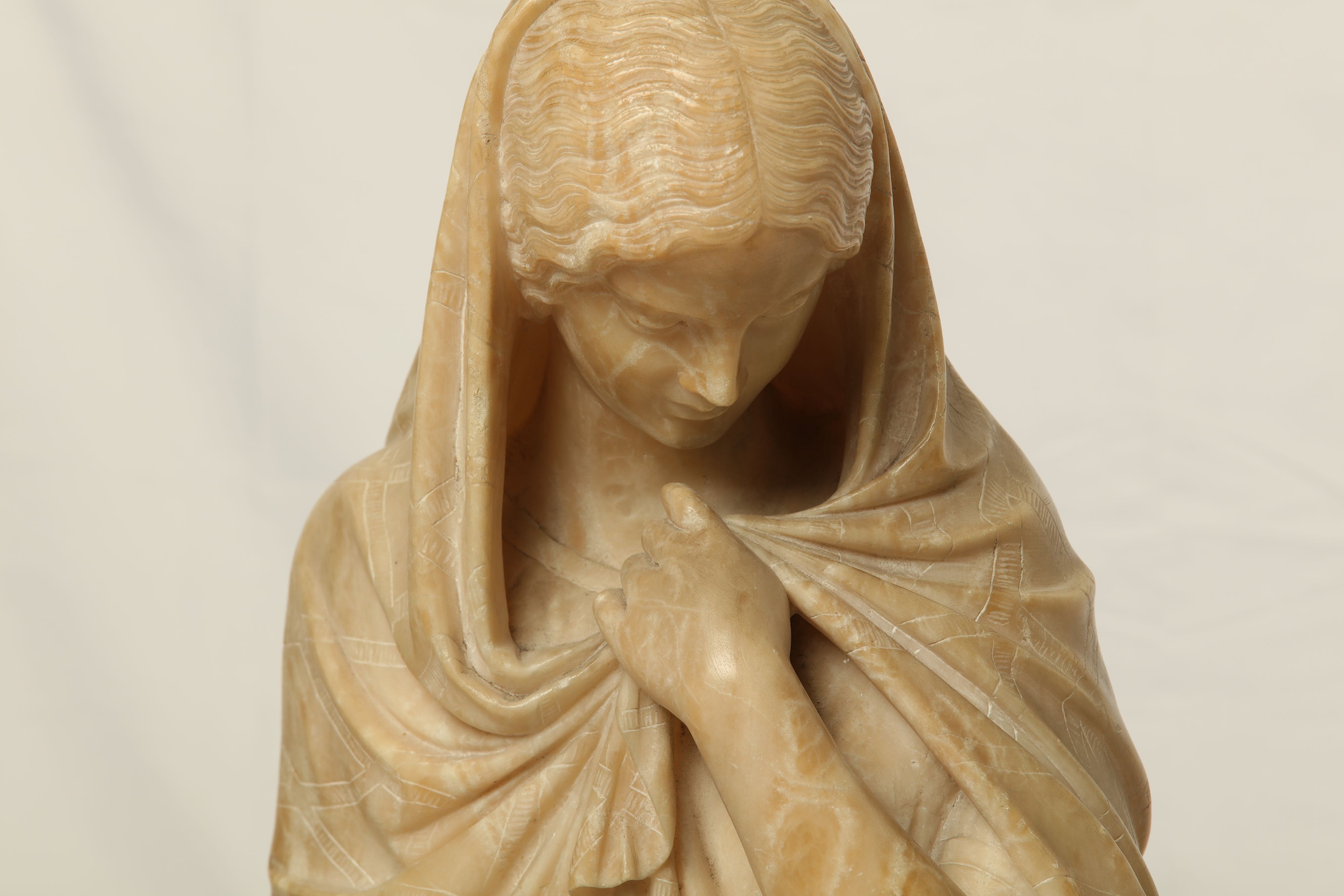 Lot 22 - AN ITALIAN ALABASTER MODEL OF A GIRL. Late