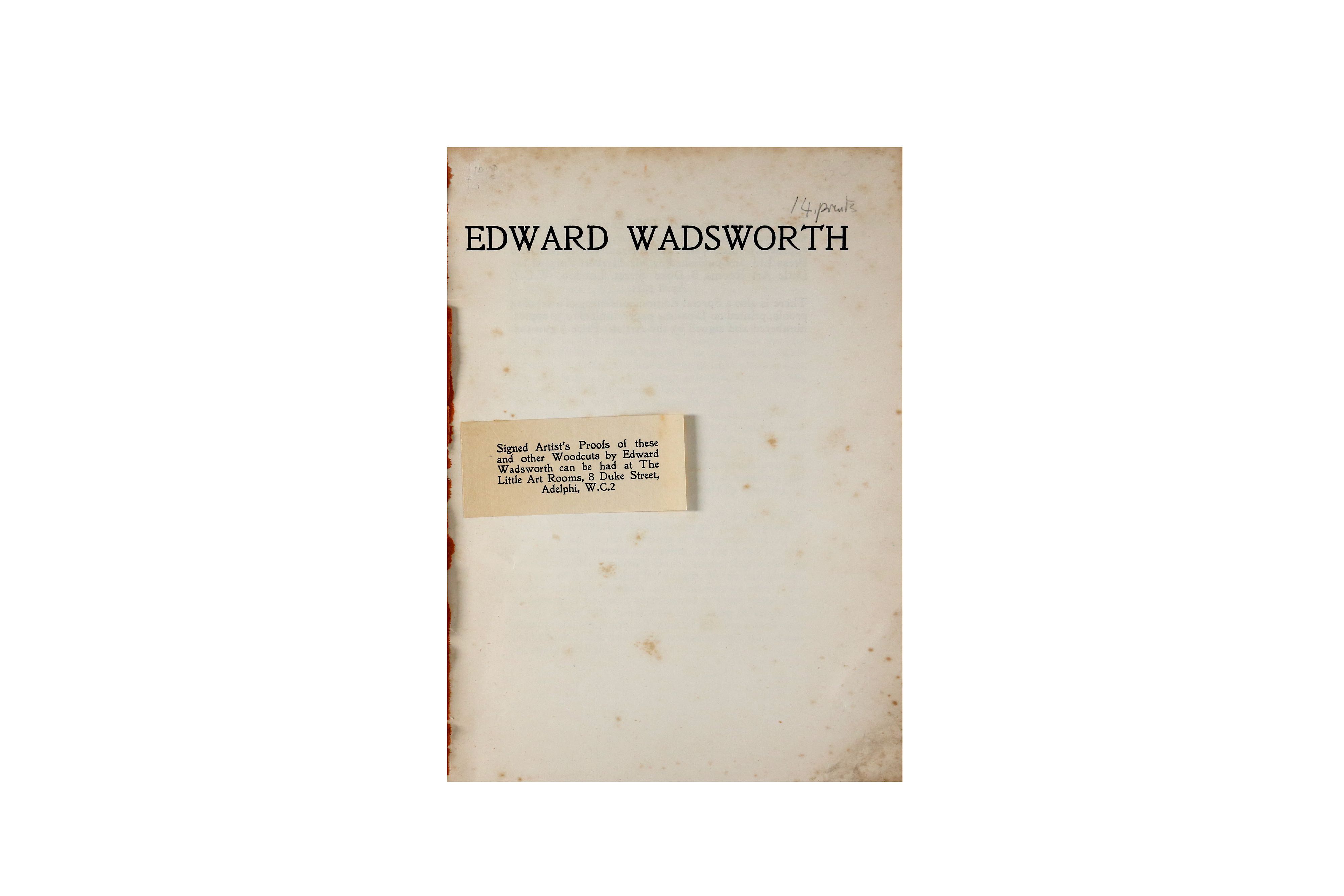 Lot 98 - Woodcuts.- Wadsworth (Edward) Modern