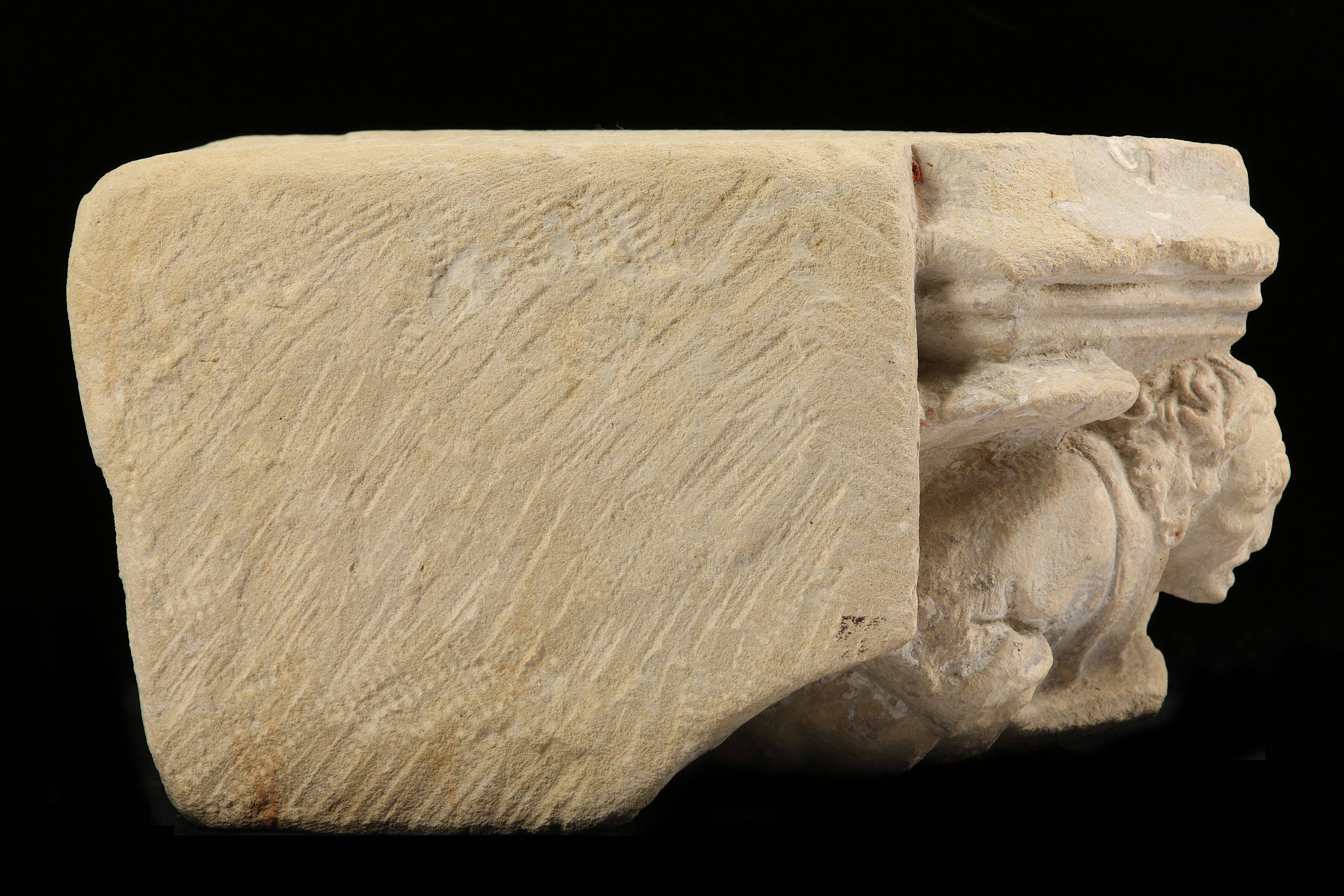 Lot 143 - A LATE 15TH CENTURY FRENCH CARVED LIMESTONE