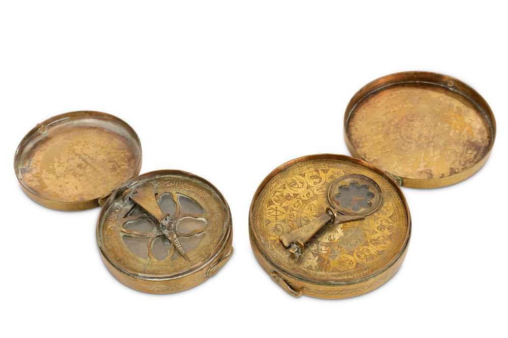 Lot 731 - A Moroccan brass astrolabe and a Moroccan
