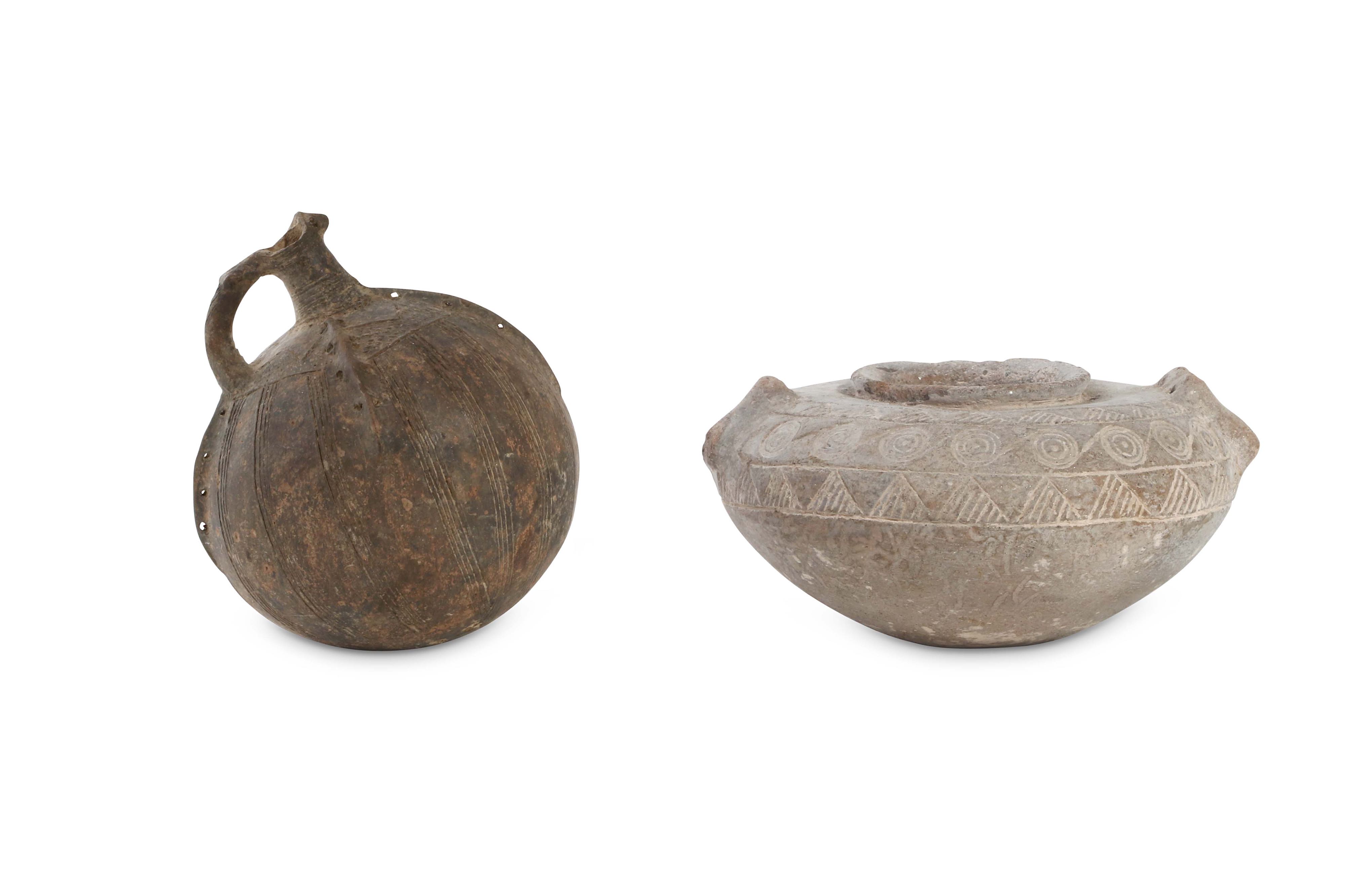 Lot 35 - TWO EARTHENWARE VESSELS Circa 1st Millennium