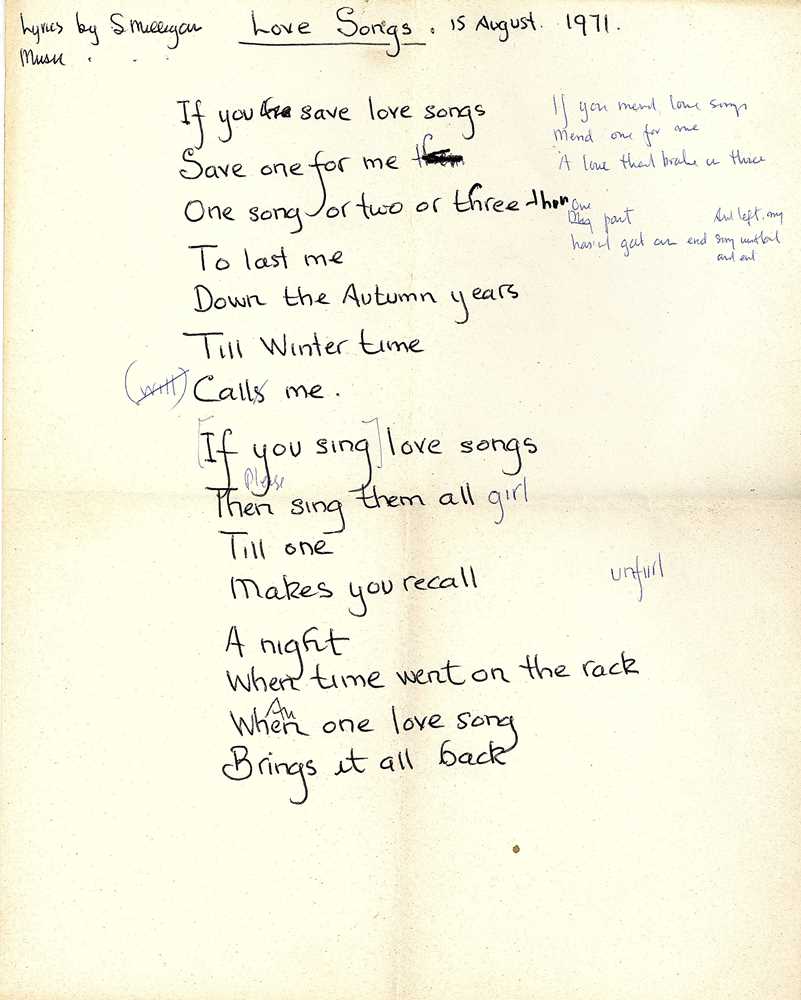Lot 136 - Milligan (Spike) Two lyrics written by Spike
