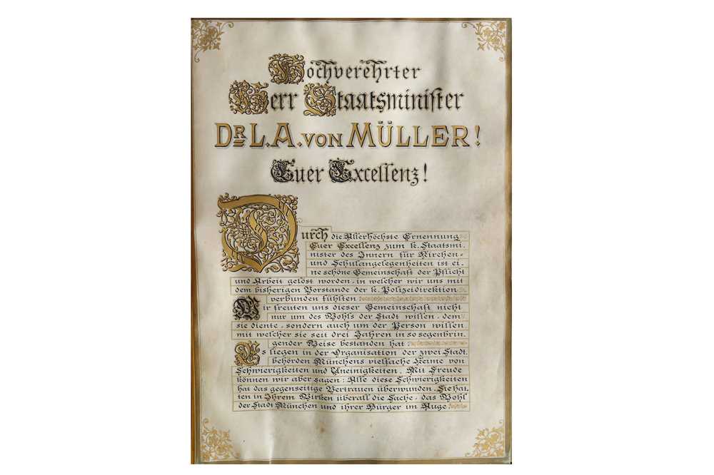 Lot 372 - Munich Honour Document.- Manuscript