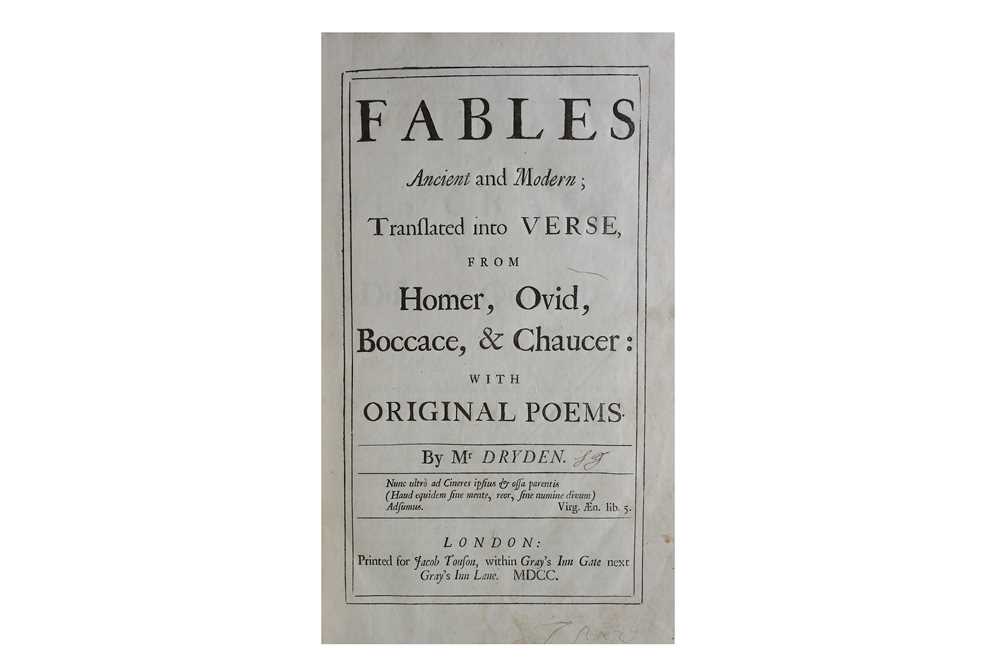 Lot 382 - Dryden (John) Fables Ancient and Modern;