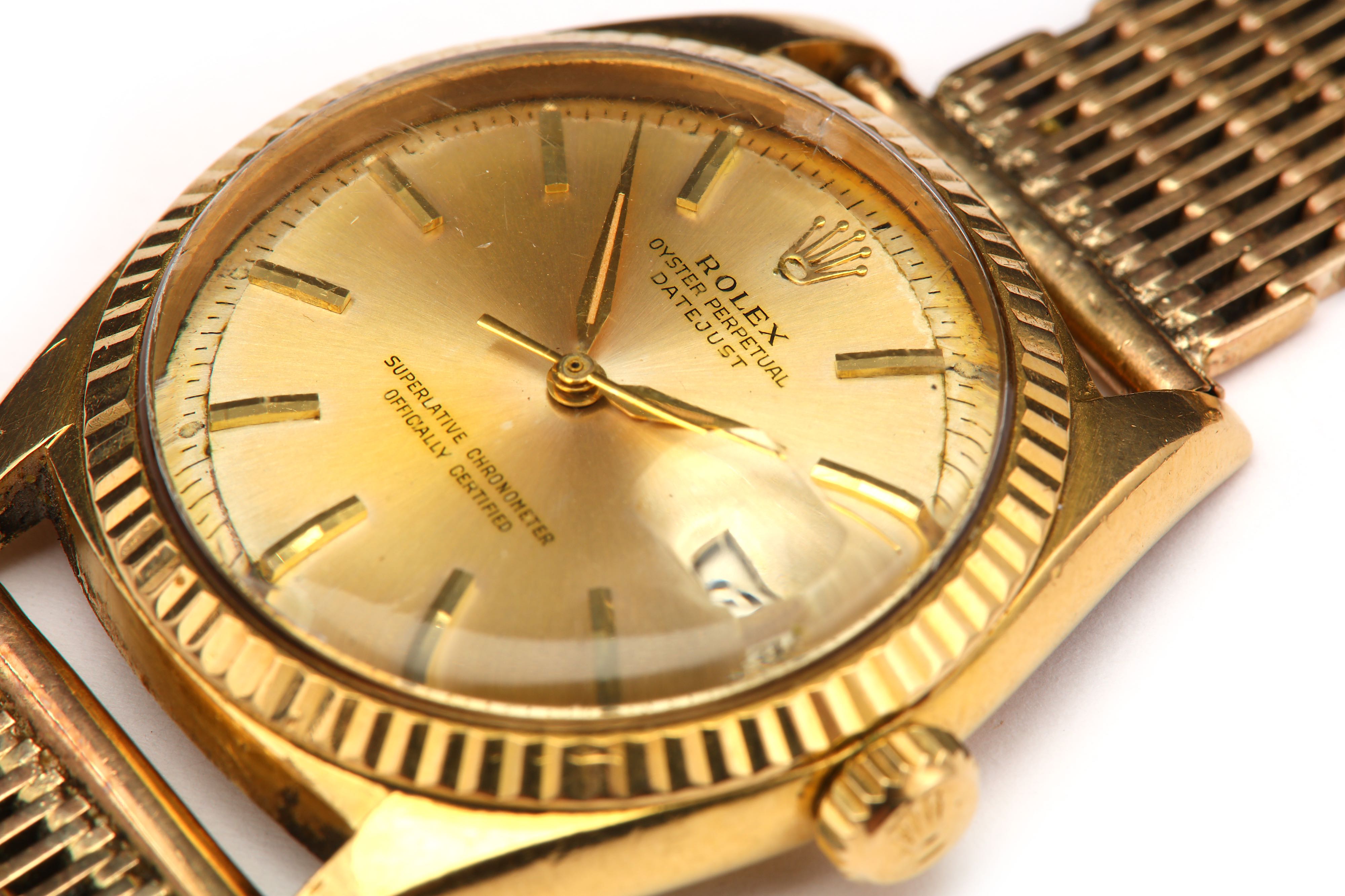 Lot 6 - ROLEX. A MENS 18K YELLOW GOLD AUTOMATIC