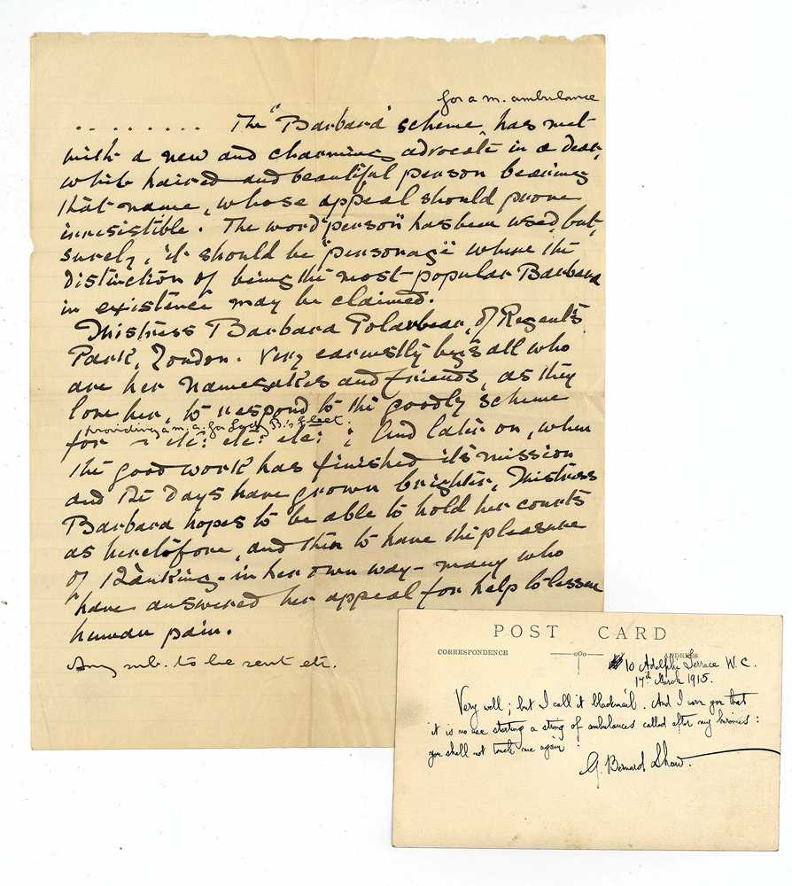 Lot 160 - Shaw (George Bernard) & Esmé Cecil Wingfield-