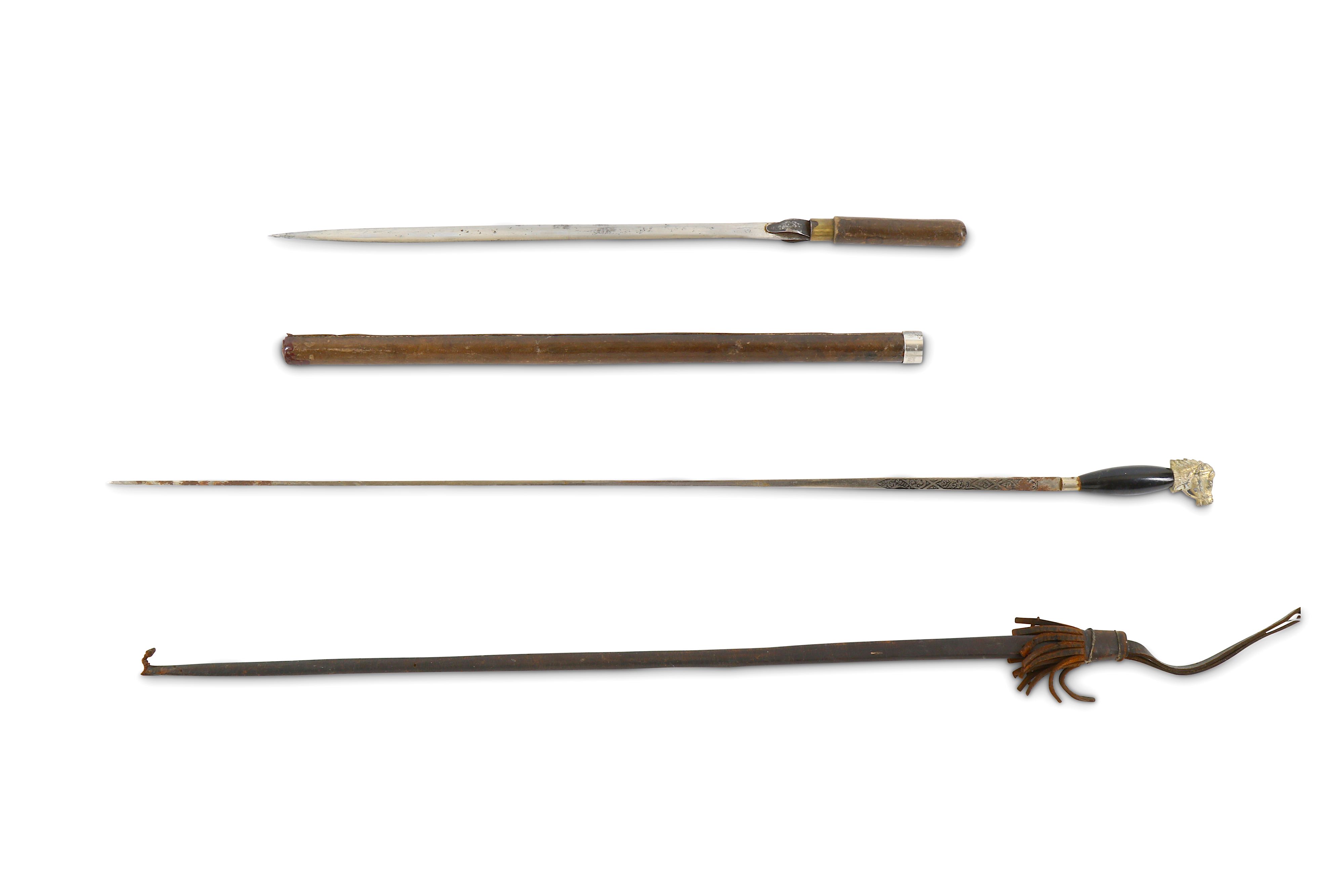 Lot 139 - Two swagger stick type sword (dagger) sticks.